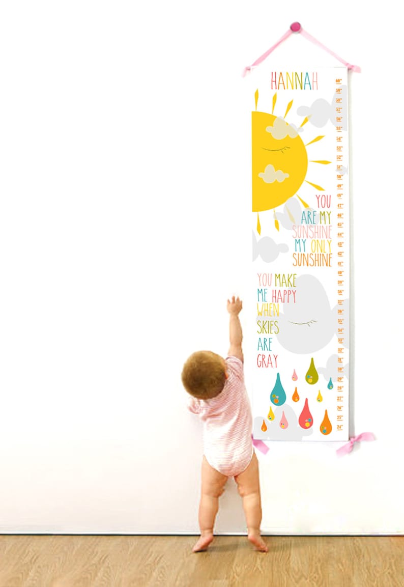 Growth Chart Girls Nursery Decor Custom Canvas Growth Chart | Etsy