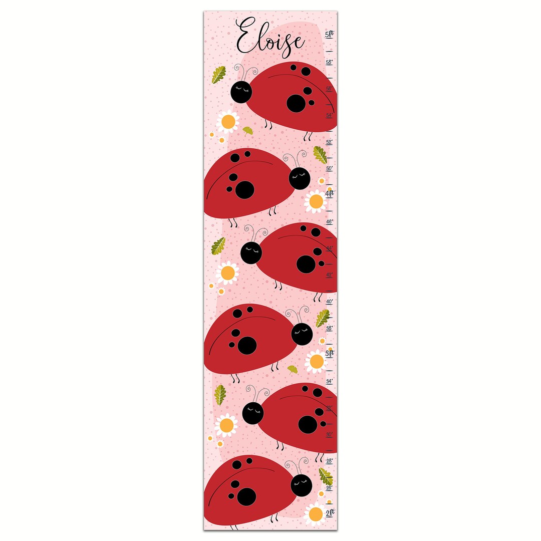 Personalized Ladybug Growth Chart: Woodland Nursery Canvas Decor - Etsy