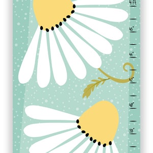 Daisy Canvas Growth Chart, Daisy Flowers, Girl's Room, Nursery Decor ...