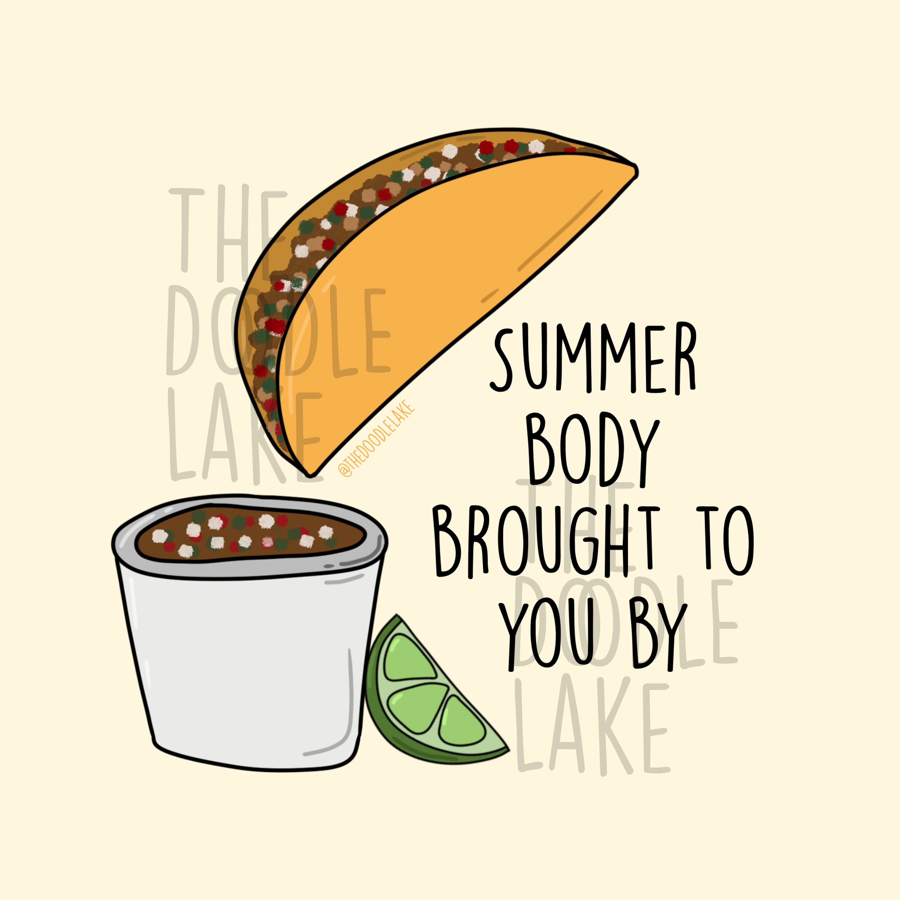 Birria Tacos PNG Summer Body PNG File Funny Png Sticker Design ...