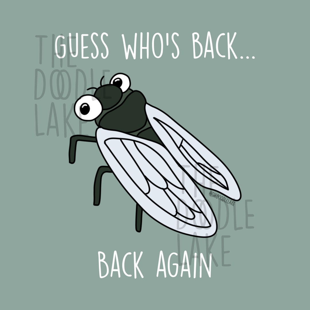Guess Who's Back PNG Cicada PNG File Funny Png Sticker Design ...