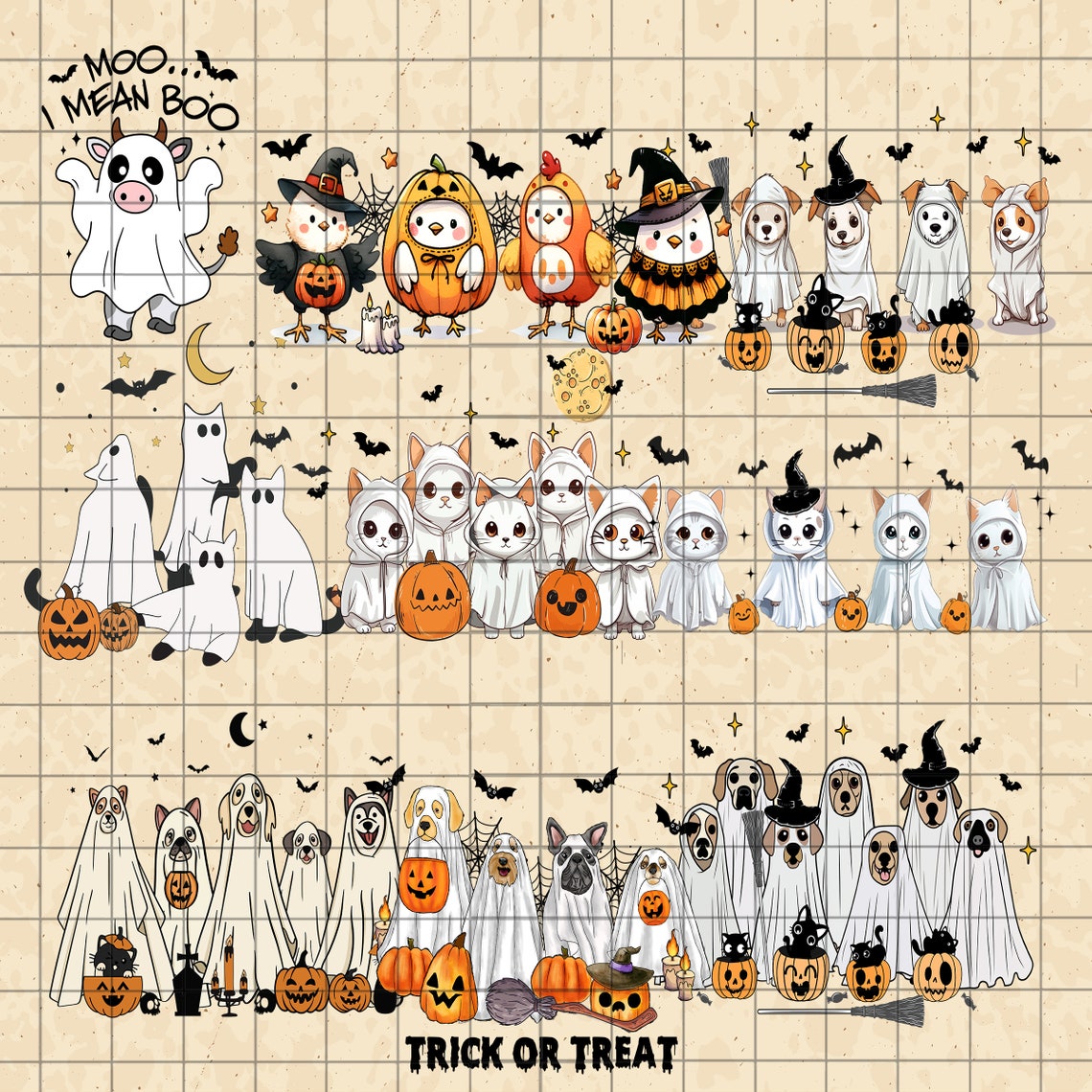Halloween Chicken Png Svg, Ghost Chickens Png, Ghost Cat, Ghost Dog ...