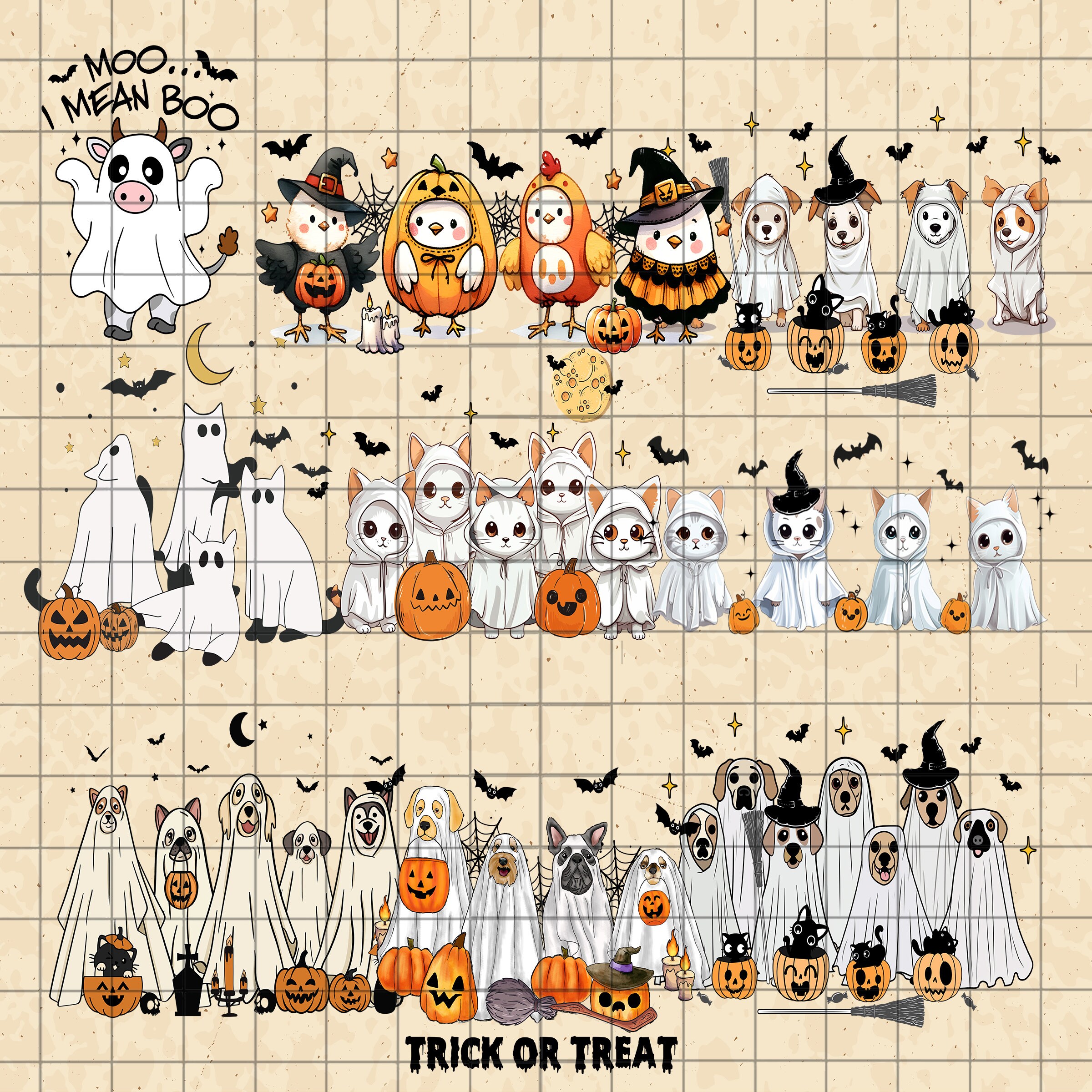 Halloween Chicken Png Svg, Ghost Chickens Png, Ghost Cat, Ghost Dog ...