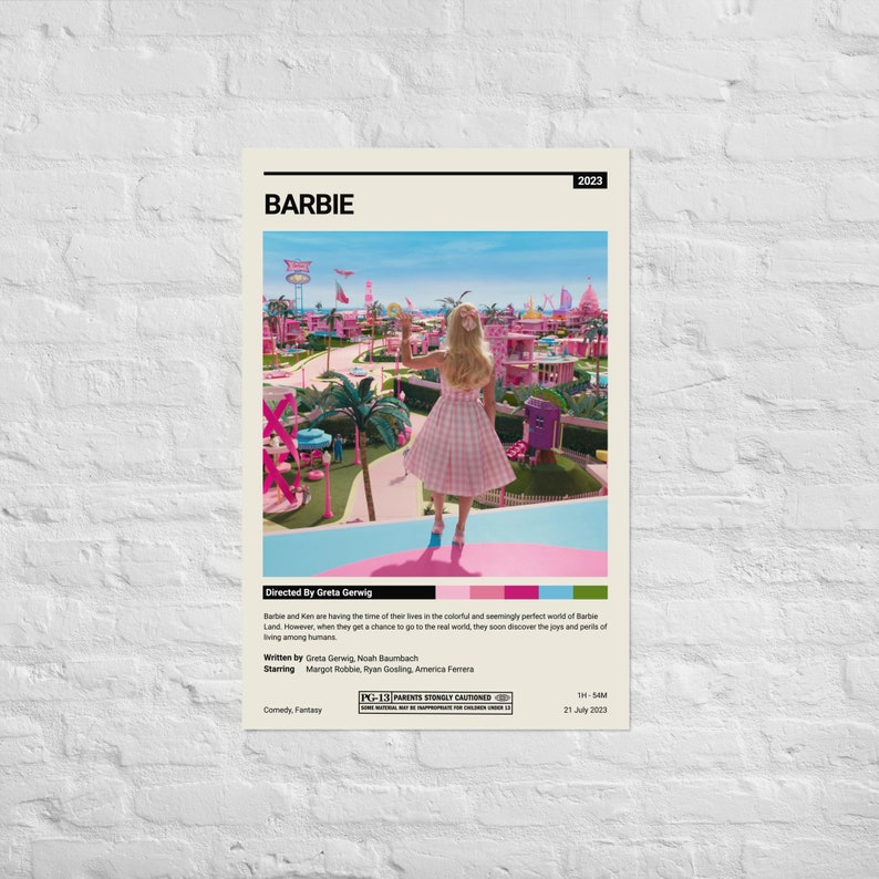 Barbie Movie Poster Margot Robbie Greta Gerwig Barbieland - Etsy