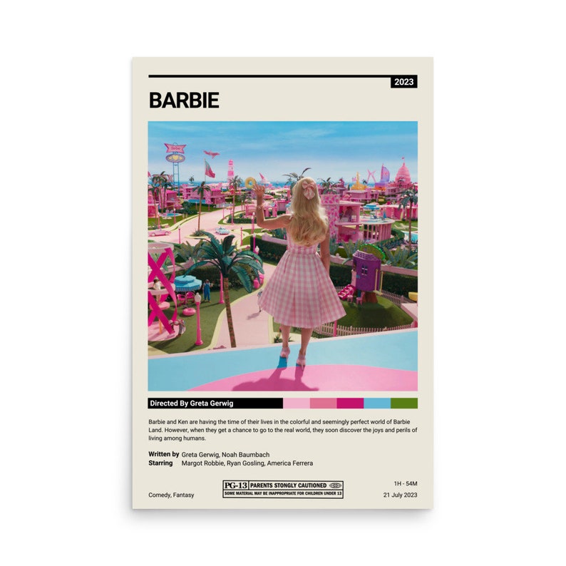 Barbie Movie Poster Margot Robbie Greta Gerwig Barbieland - Etsy