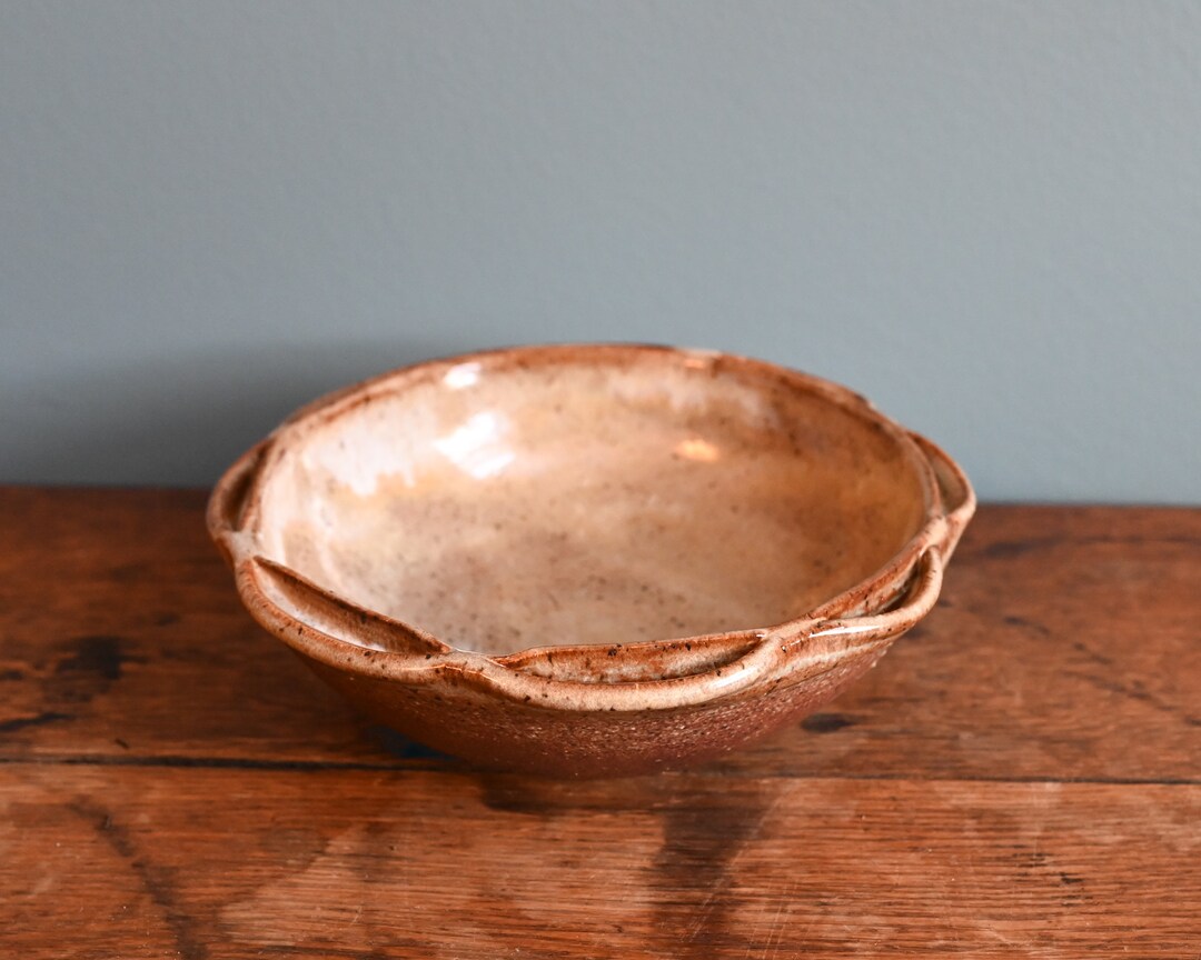 Wheel Thrown Ceramic Bowl, Split Rim, 6 Inch Wide, Handmade Pottery ...