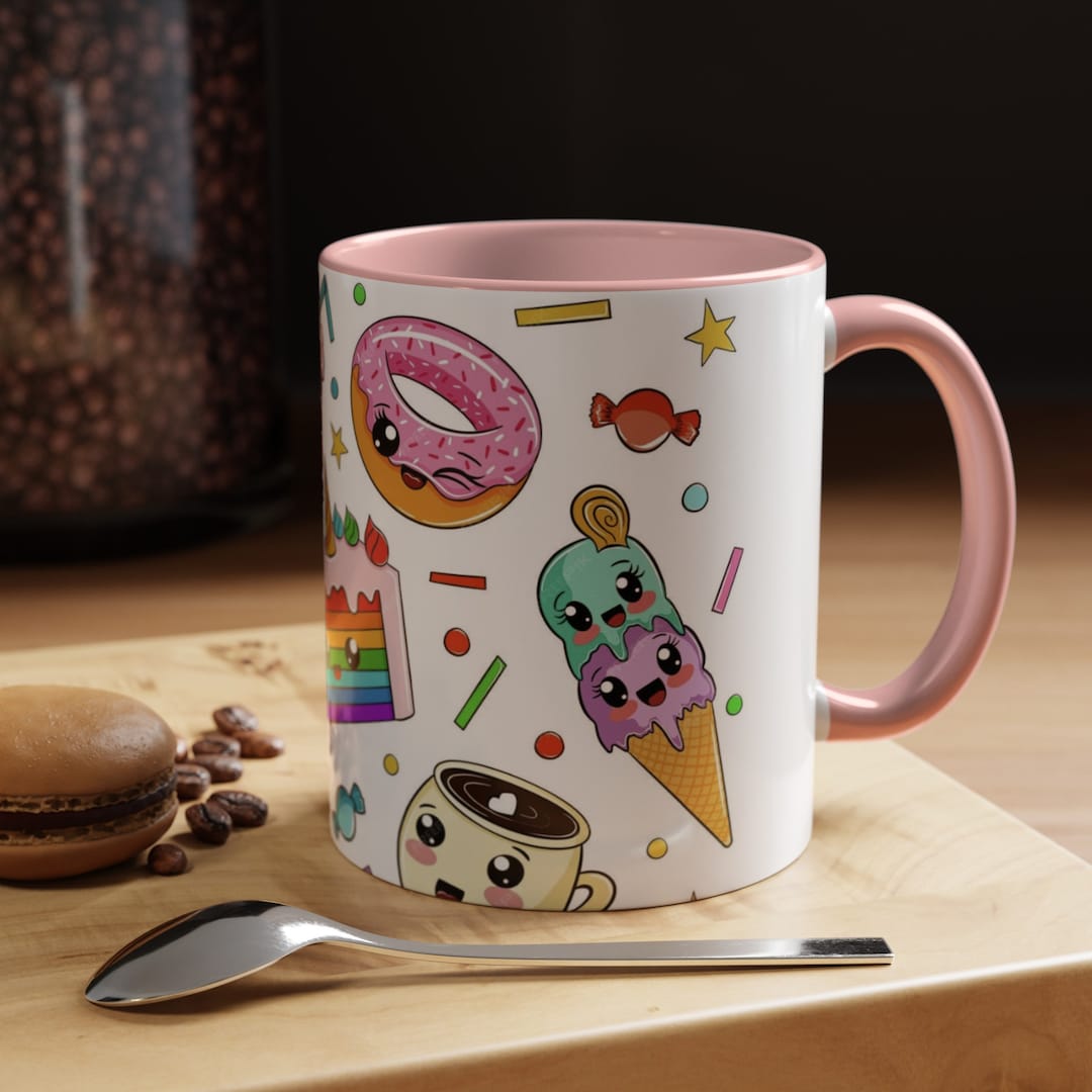 Kawaii Dessert Mug Adorable Cartoon Sweets and Drinks for Dessert ...