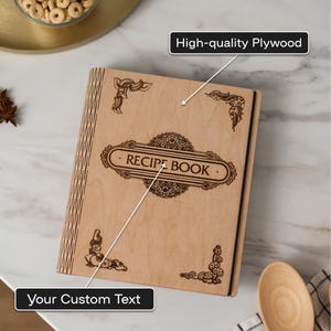 Personalized Recipe Book, Wooden Recipe Book, Wooden Recipe Binder ...