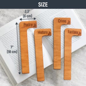 Book Shelf Dividers, Book Genre Separators, Wooden Dividers,library ...