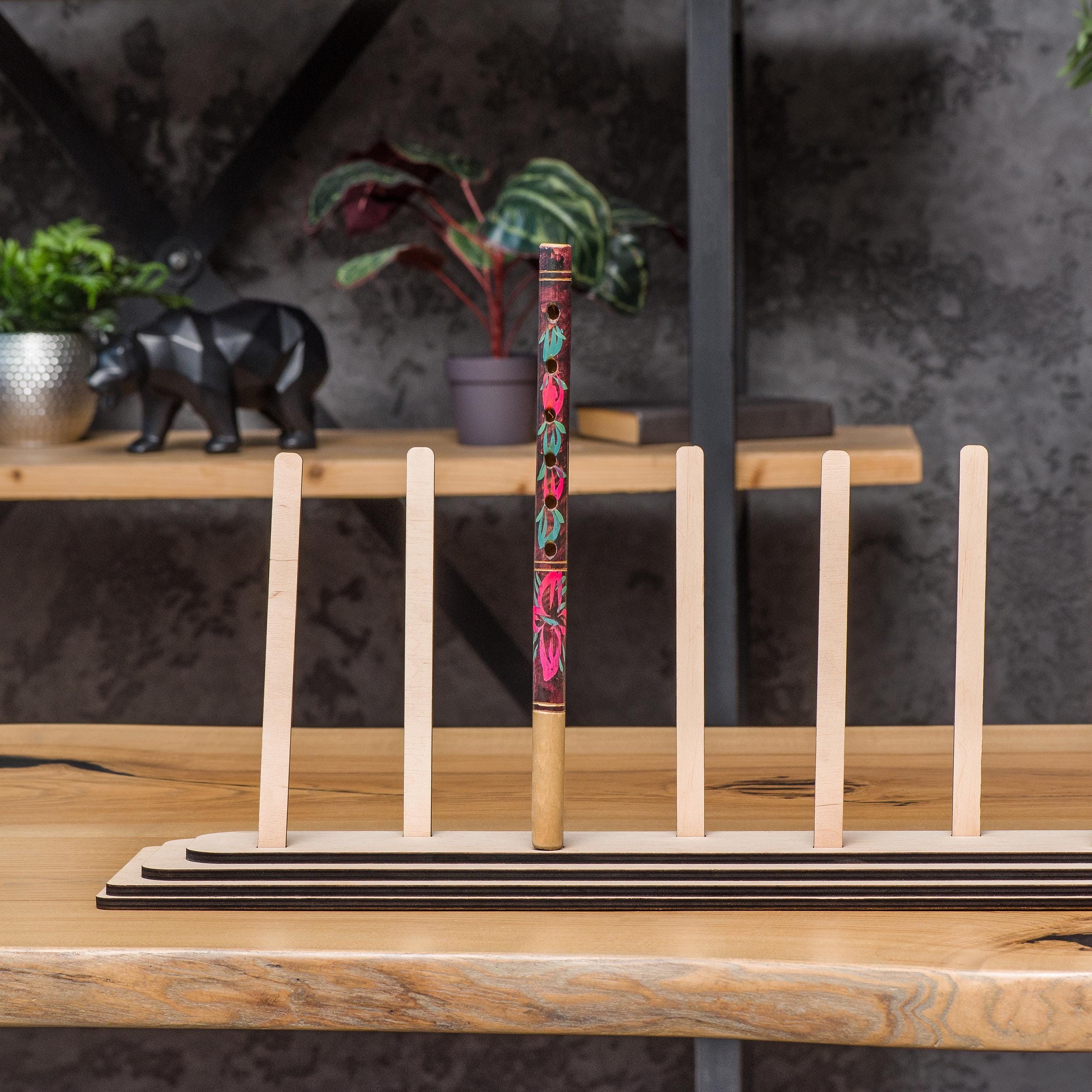 Wood Flute Stand, Flute Holder, Native Flute Display, Flute Rack, Flute ...