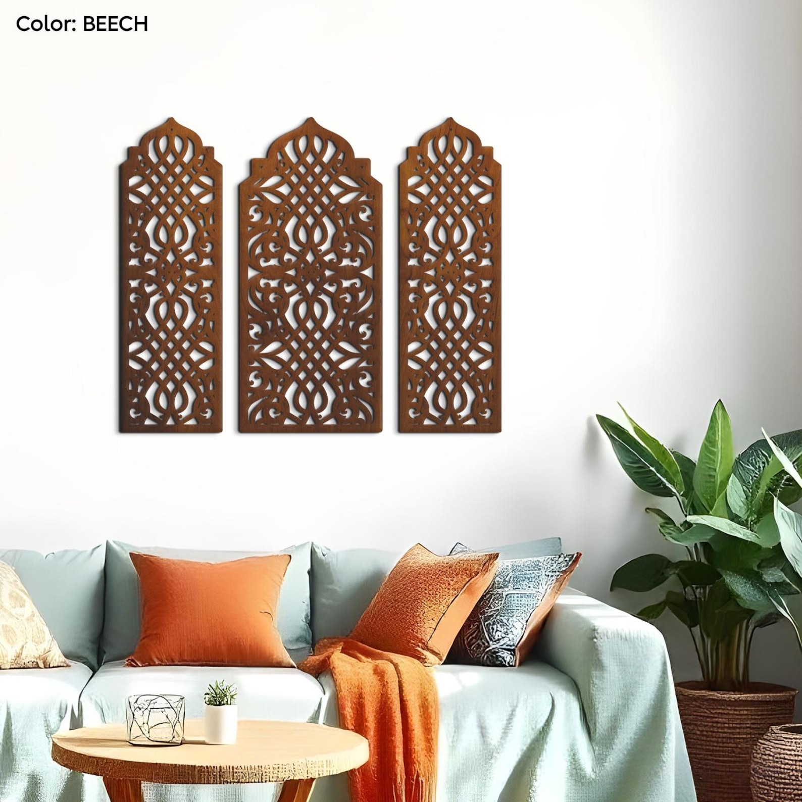 Moroccan Wall Panels Set, Islamic Wall Art Triptych, Moroccan Wood ...