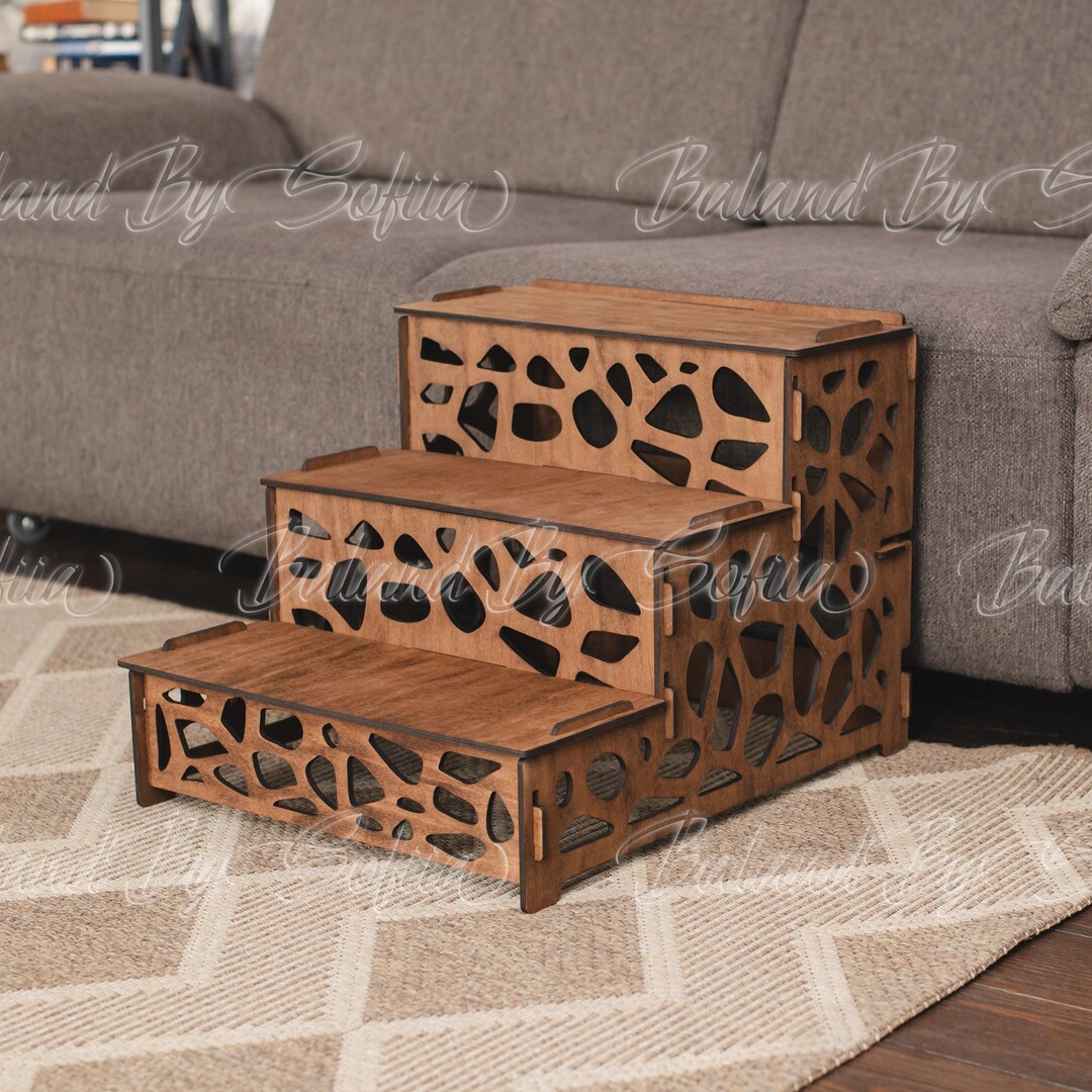 Dog Steps for Bed, Wooden Pet Steps to Bed, Dog Stairs for Tall Bed ...