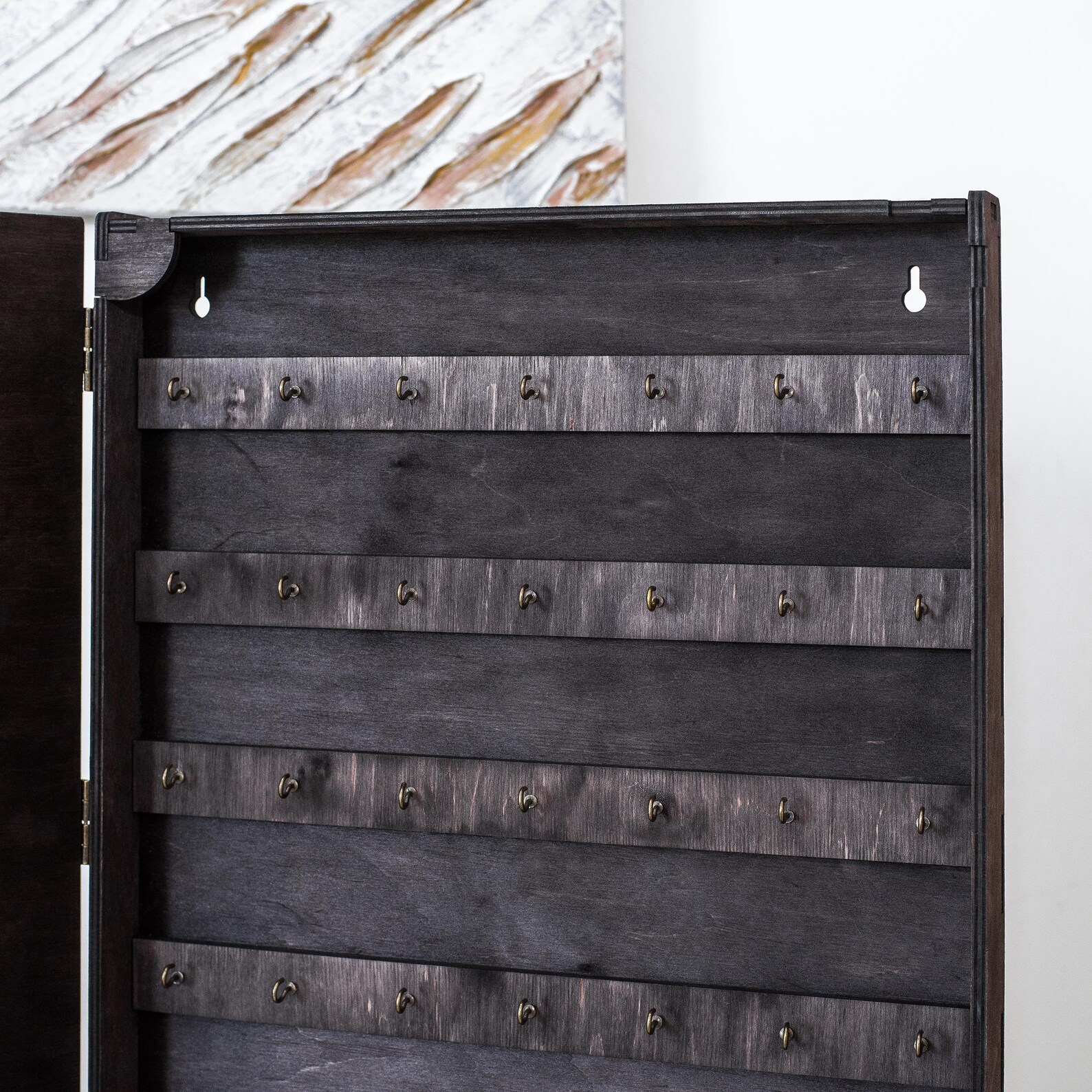 Key Wall Cabinet, Key Wall Holder, Wooden Key Box Wall Mount, Key ...