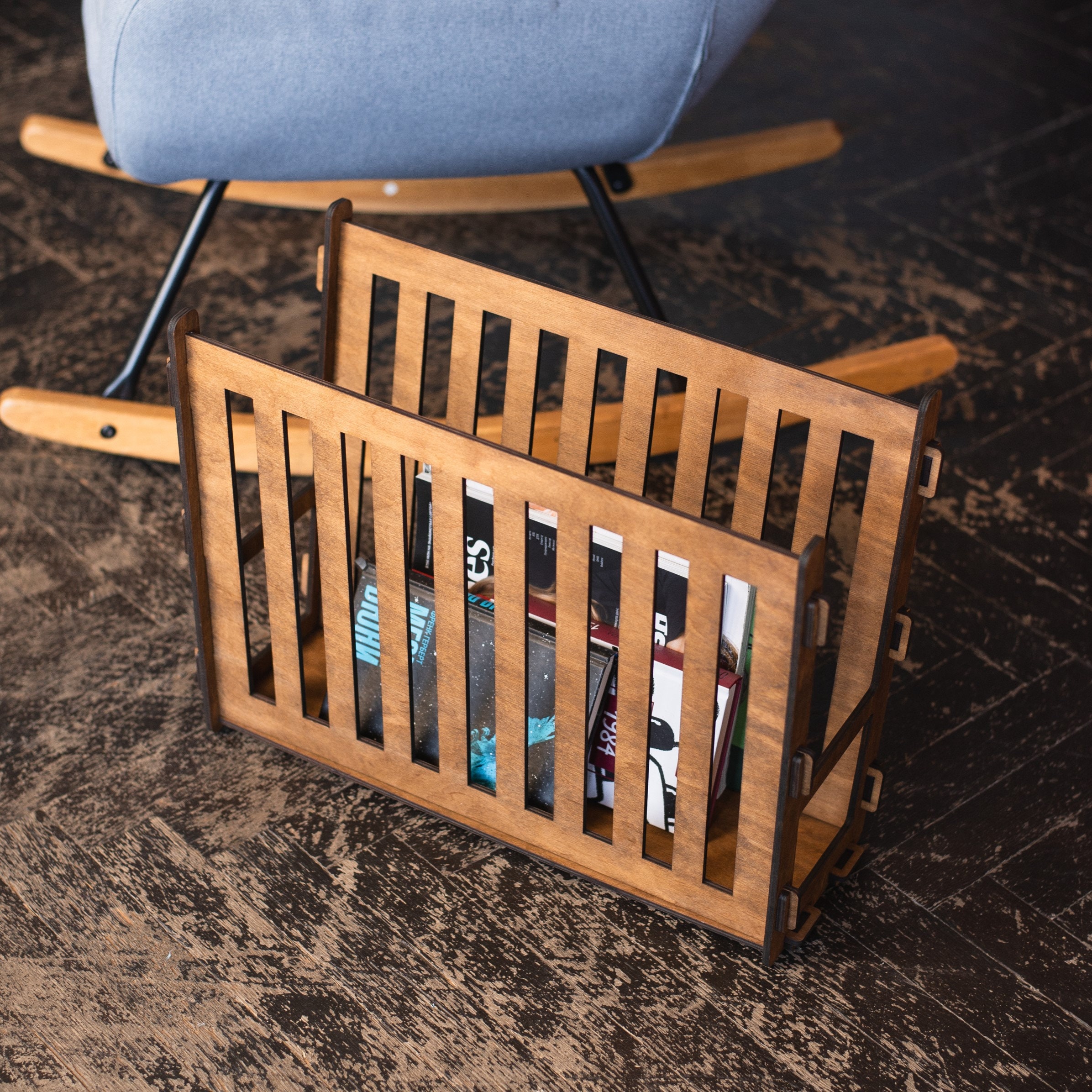 Wood Magazine Rack, Magazine Organizer, Newspaper Stand, Magazine ...