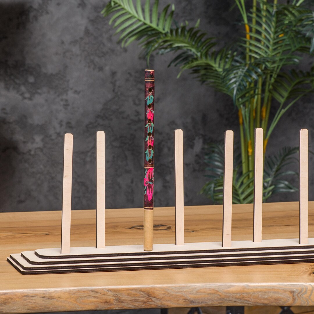 Wood Flute Stand, Flute Holder, Vertical Flute Stand, Native Flute ...
