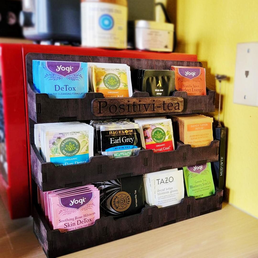 Tea Bag Storage Box, Tea Bag Organizer Wooden, Tea Bag Holder for Wall ...