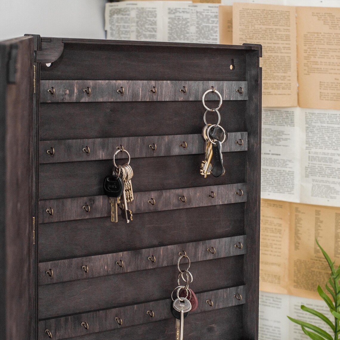 Key Wall Cabinet, Key Wall Holder, Wooden Key Box Wall Mount, Key ...