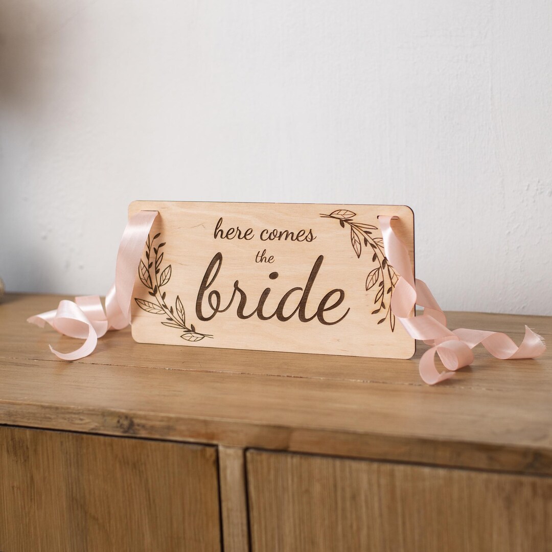 Here Comes the Bride Wedding Sign, Ring Bearer Sign Wooden, Flower Girl ...