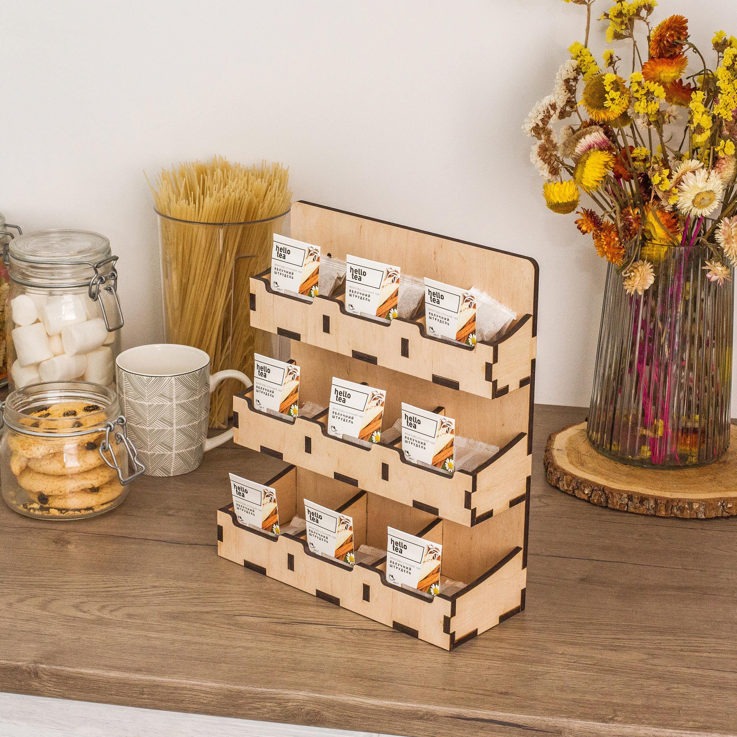 Tea Bag Storage Stand,tea Bag Organizer Box,wood Tea Bag Box,tea Bag ...