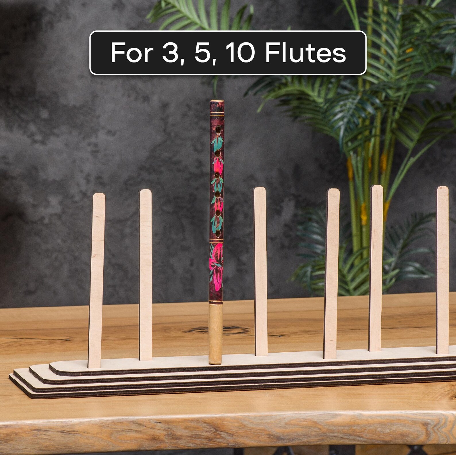 Wood Flute Stand, Flute Holder, Native Flute Display, Flute Rack, Flute ...