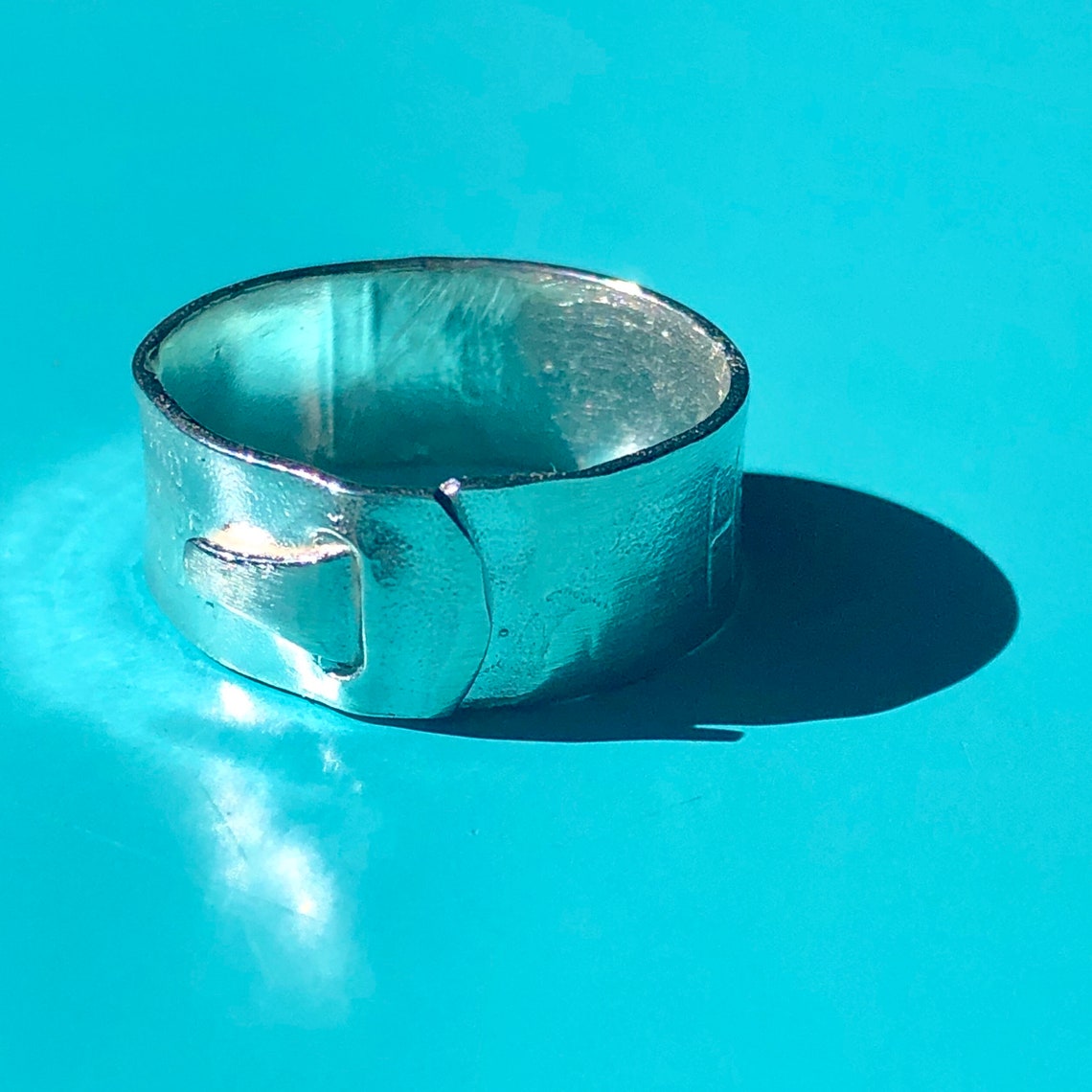 SMALL Silver Sea Turtle Flipper Tag Ring - Etsy