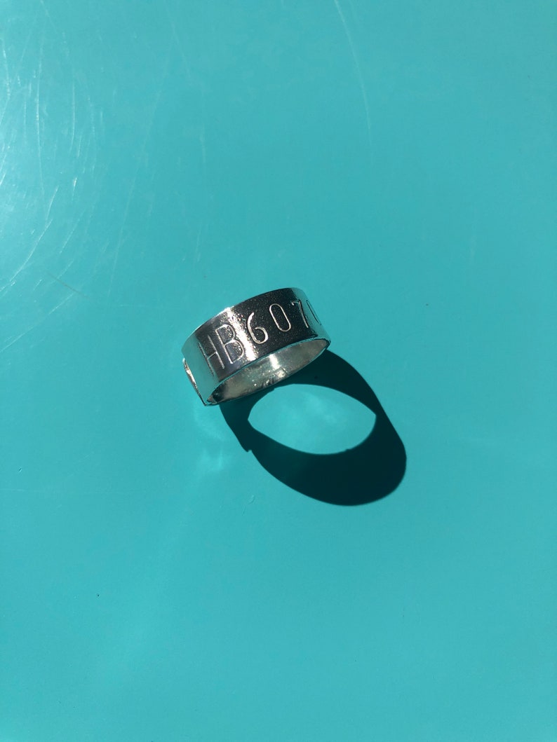 SMALL Silver Sea Turtle Flipper Tag Ring - Etsy