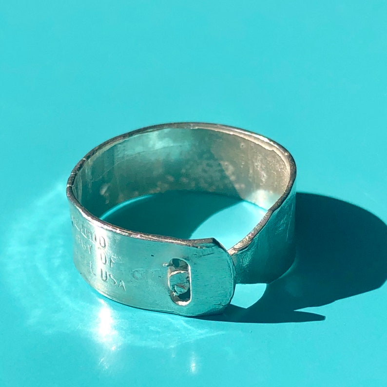 LARGE Silver Sea Turtle Flipper Tag Ring - Etsy