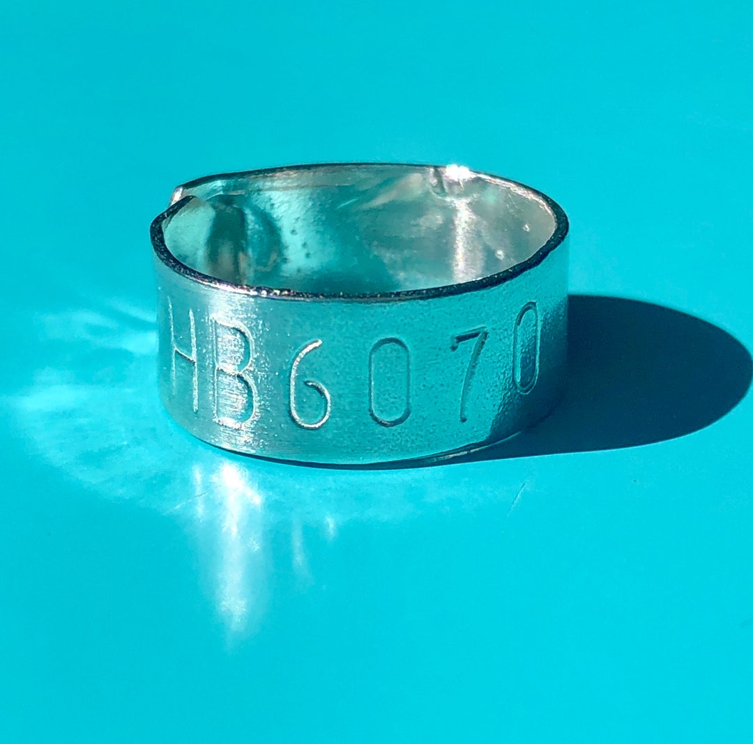 SMALL Silver Sea Turtle Flipper Tag Ring - Etsy