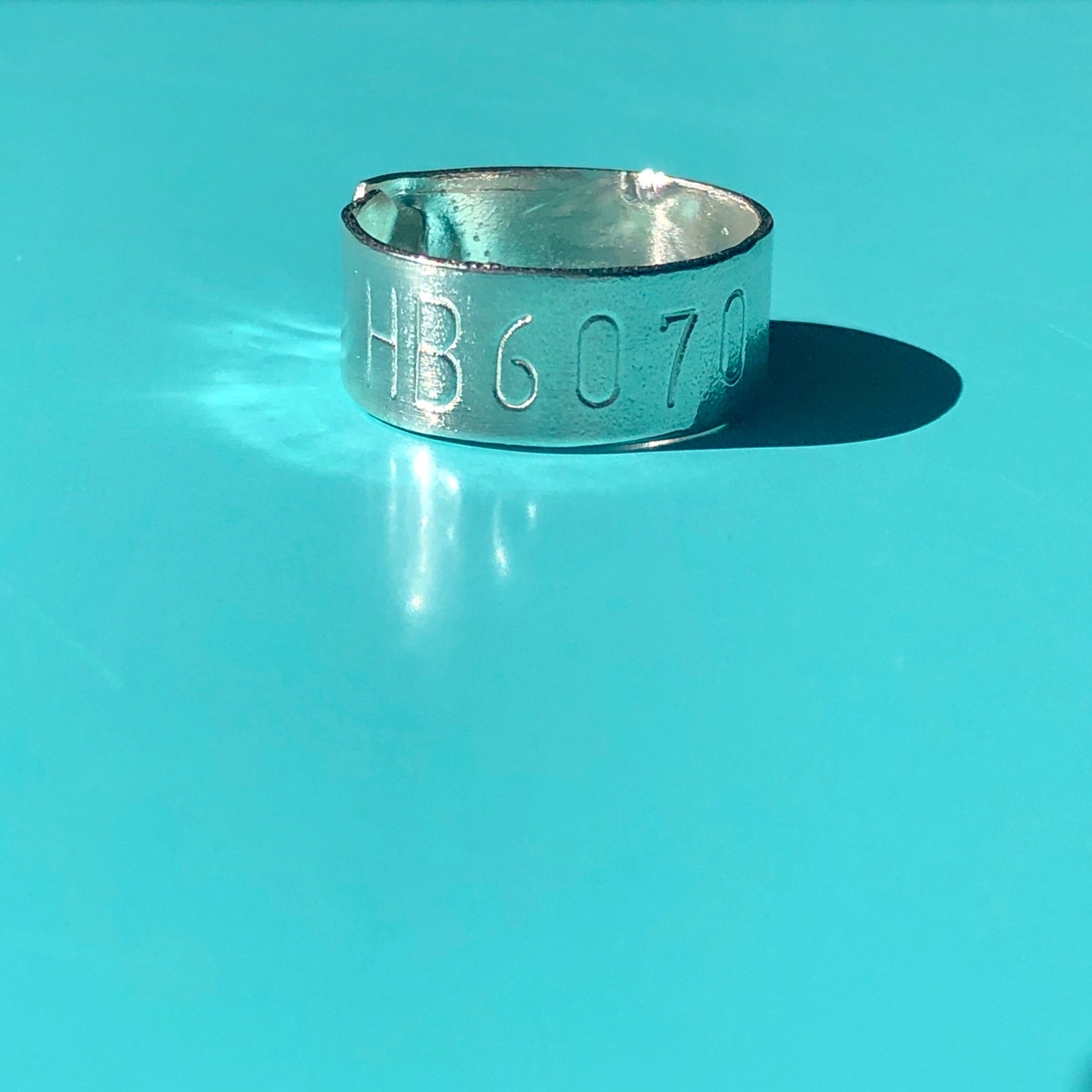 SMALL Silver Sea Turtle Flipper Tag Ring - Etsy