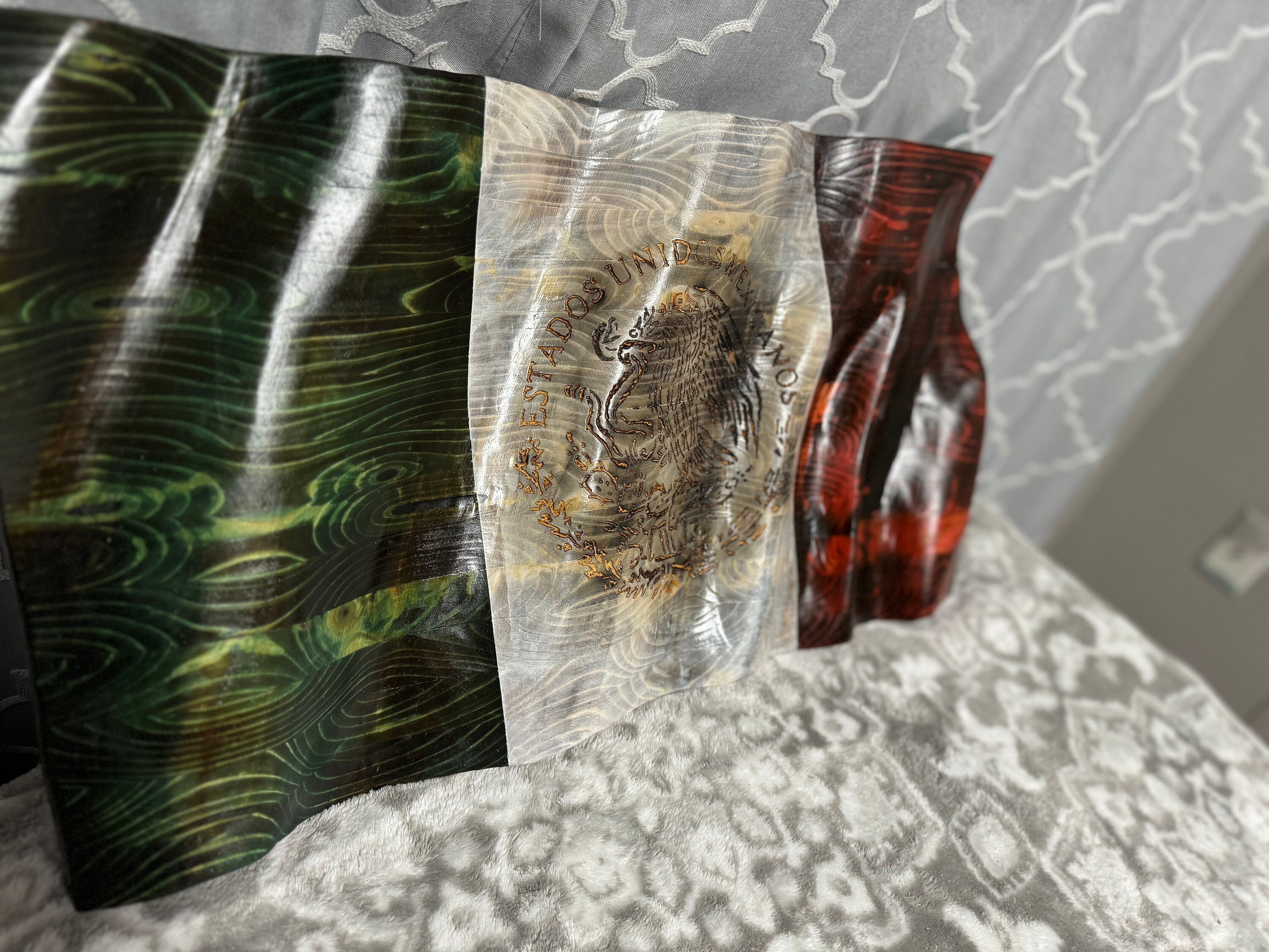 Mexican Wood Carved Flag - Etsy