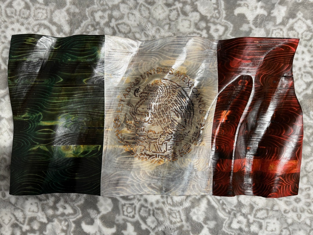 Mexican Wood Carved Flag - Etsy