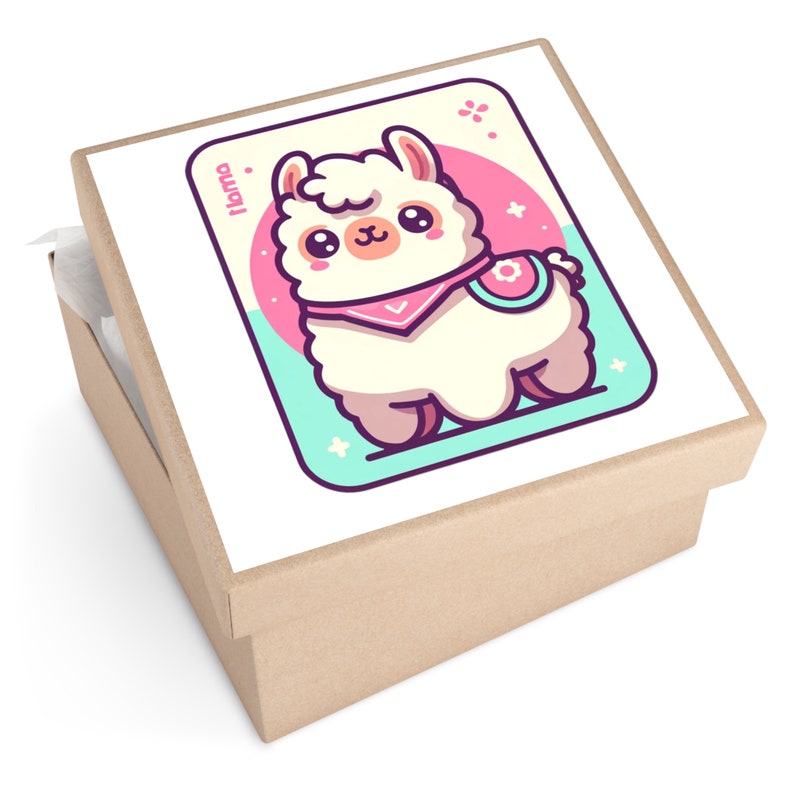 Adorable Chubby Llama Sticker Kawaii Cartoon Flower Llama Fun Kids and ...