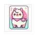 Adorable Chubby Llama Sticker Kawaii Cartoon Flower Llama Fun Kids and ...