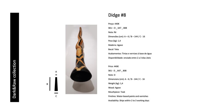 Didgeridoo De Agave Instrumento Musical Sopro Dark&raw Collection ...
