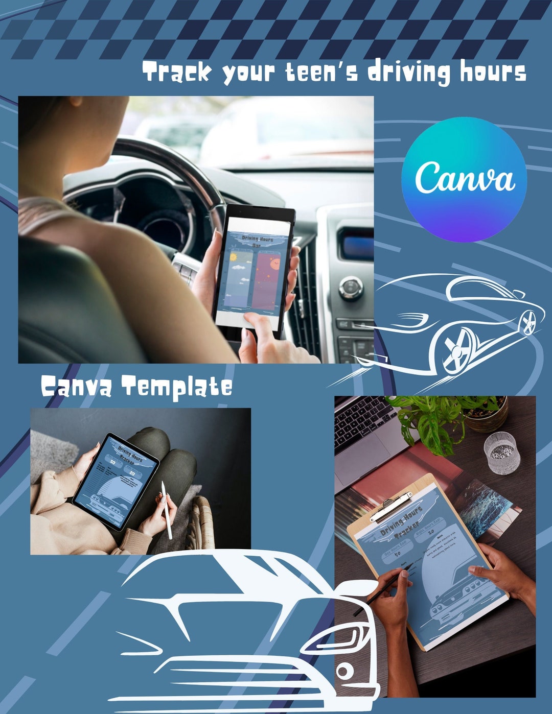 Driver Hours Tracker for Teens and Parents Practice Customizable Canva ...