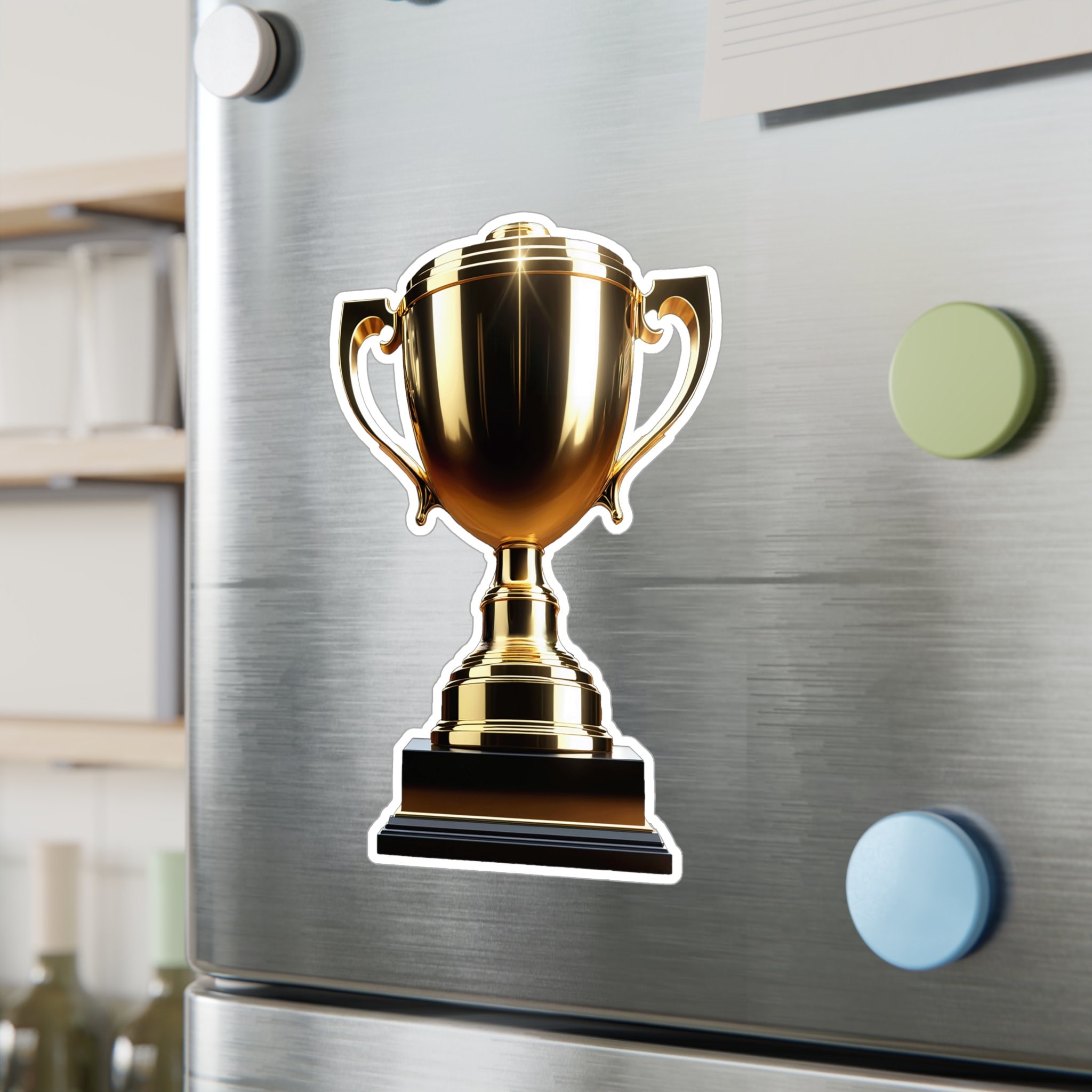 Customizable Golden Trophy Decal, Personalize With Your Text, Vinyl ...