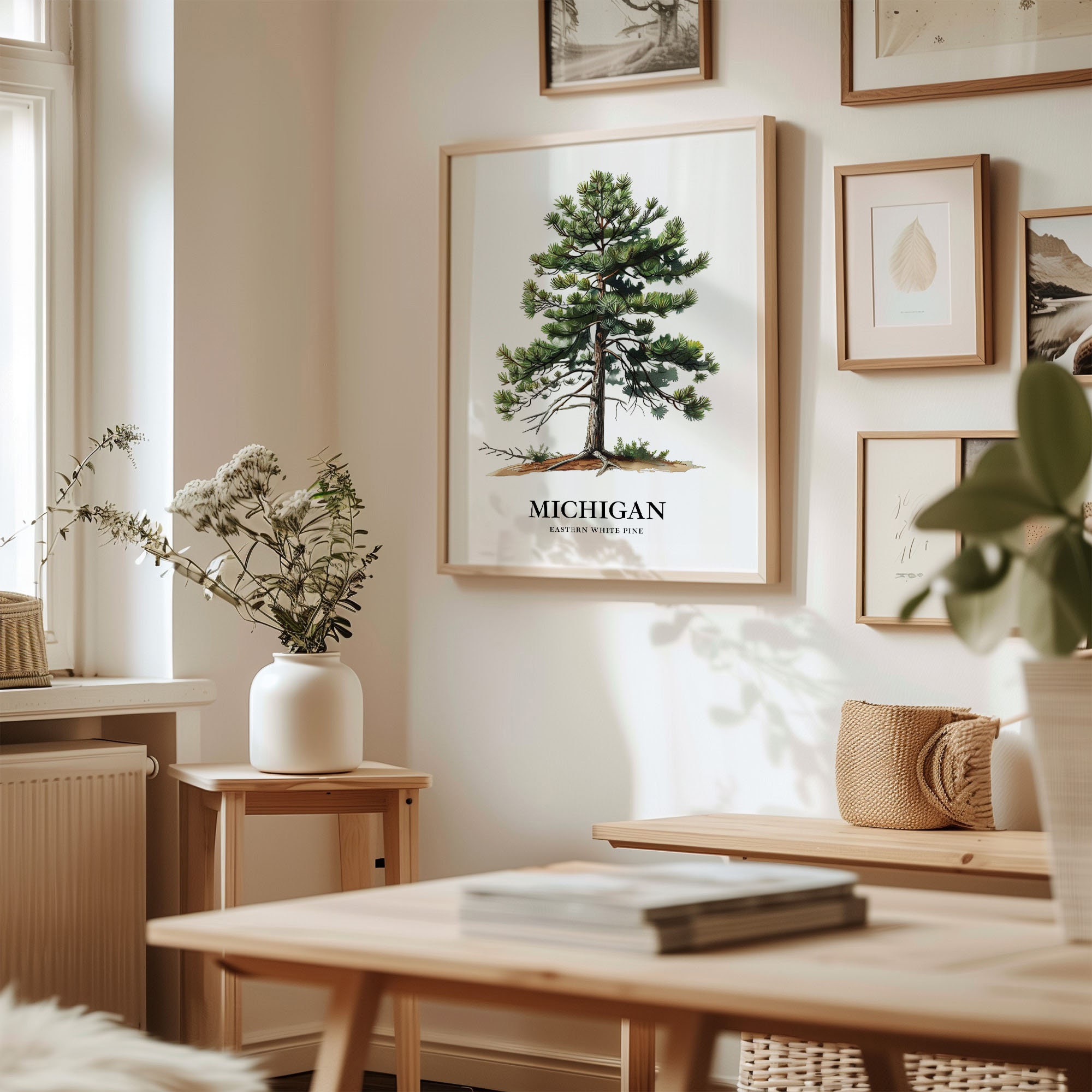 Eastern White Pine Tree Art Print: Michigan State Tree Symbol - Etsy