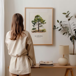 Alabama Longleaf Pine Tree Art Print: State Symbol Wall Decor - Etsy