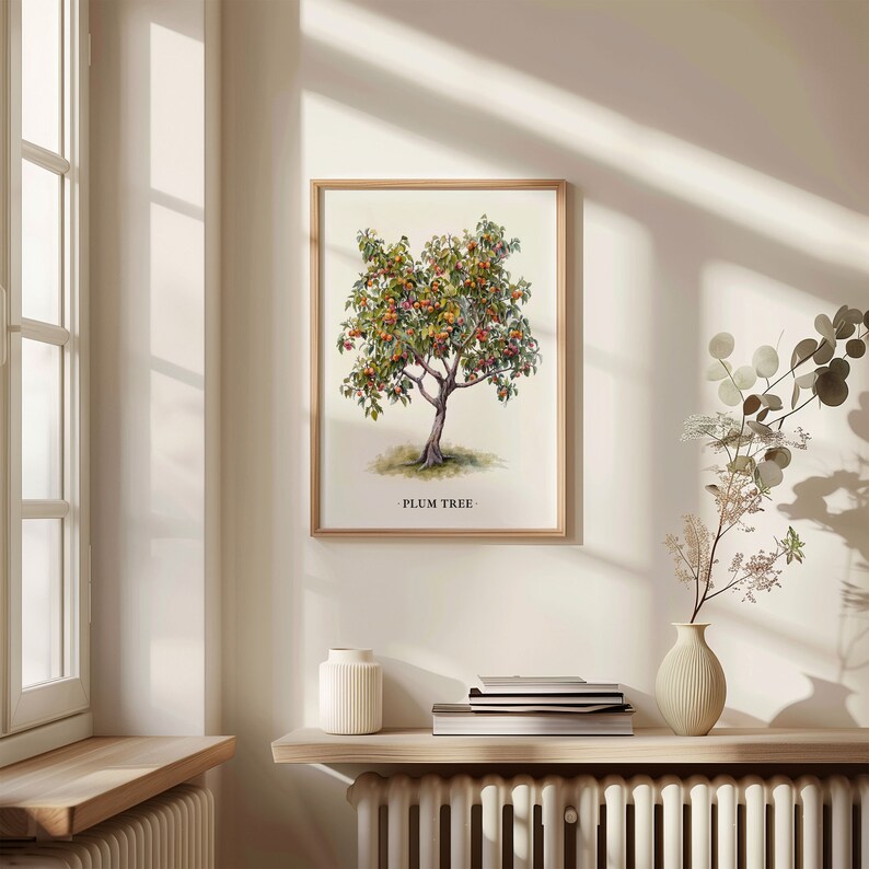 Plum Tree Art Print: Botanical Illustration, Nature-inspired Decor - Etsy