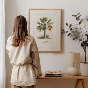 Florida State Tree Art Print, Sabal Palm Tree Wall Art, State Symbol ...