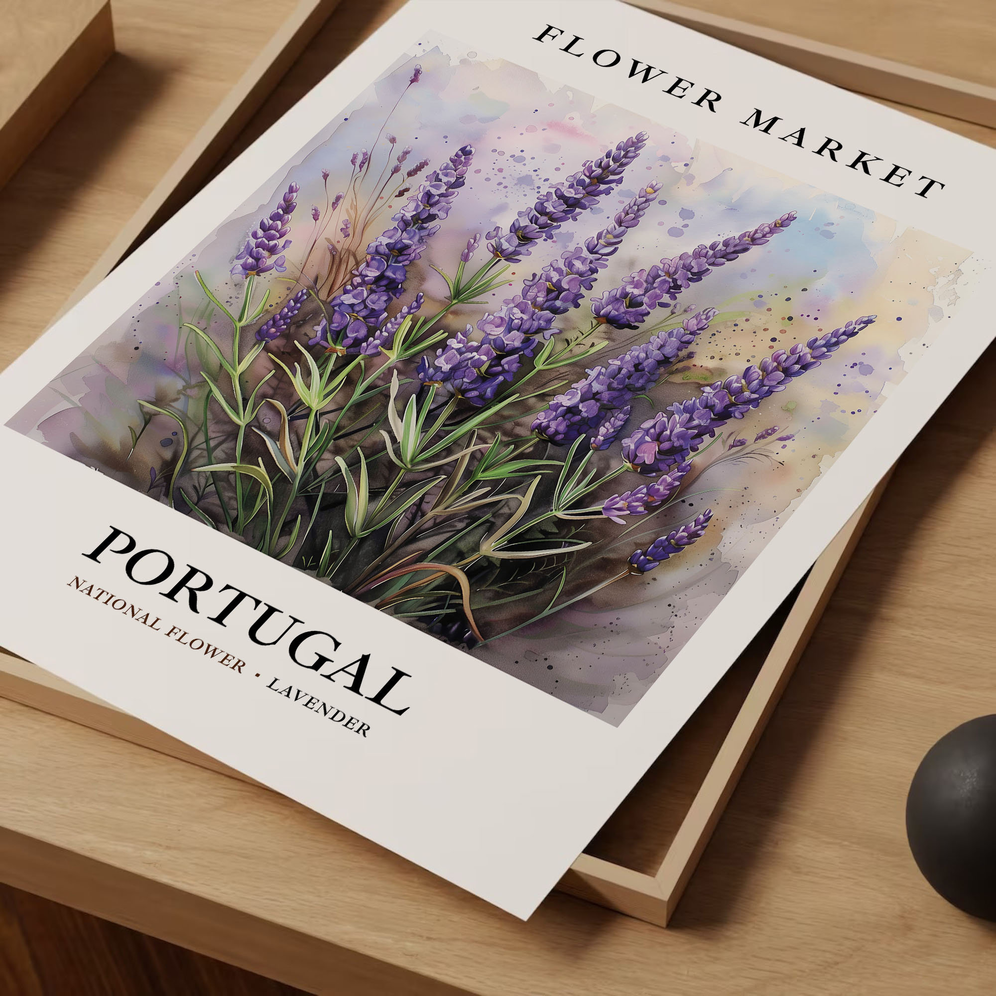 Portugal National Flower Art Print: Vintage Lavender Botanical - Etsy