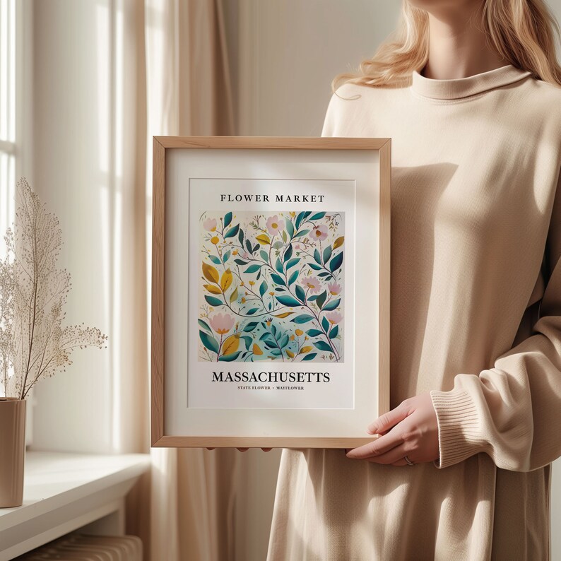 Mayflower Art Print: Massachusetts State Flower, 1960s Botanical - Etsy