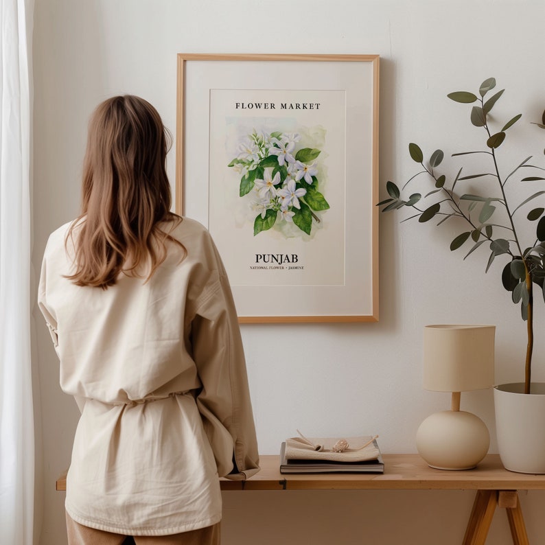 Jasmine Flower Market Art Print: Punjab Botanical Home Decor - Etsy México