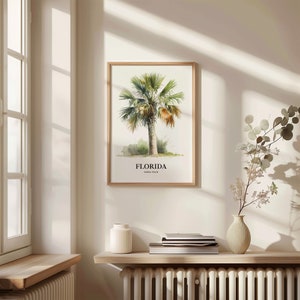 Florida State Tree Art Print, Sabal Palm Tree Wall Art, State Symbol ...