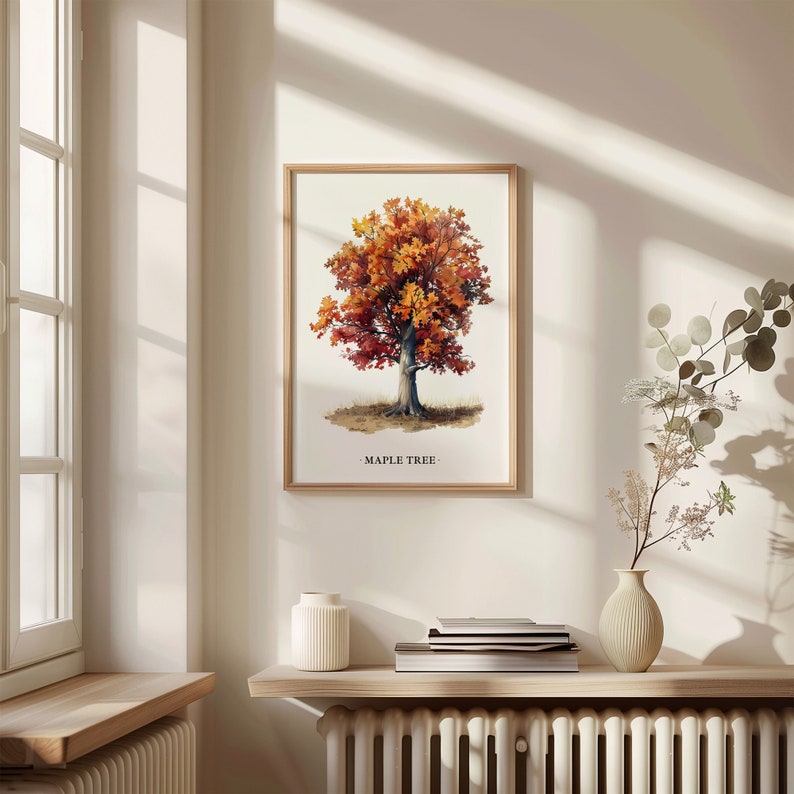 Maple Tree Art Print: Botanical Nature Wall Decor - Etsy México