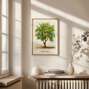 Mango Tree Art Print, Botanical Wall Art Poster, Tropical Home Decor ...