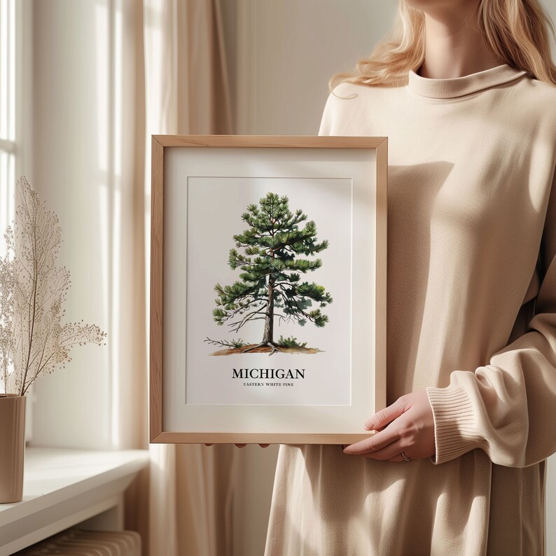 Eastern White Pine Tree Art Print: Michigan State Tree Symbol - Etsy