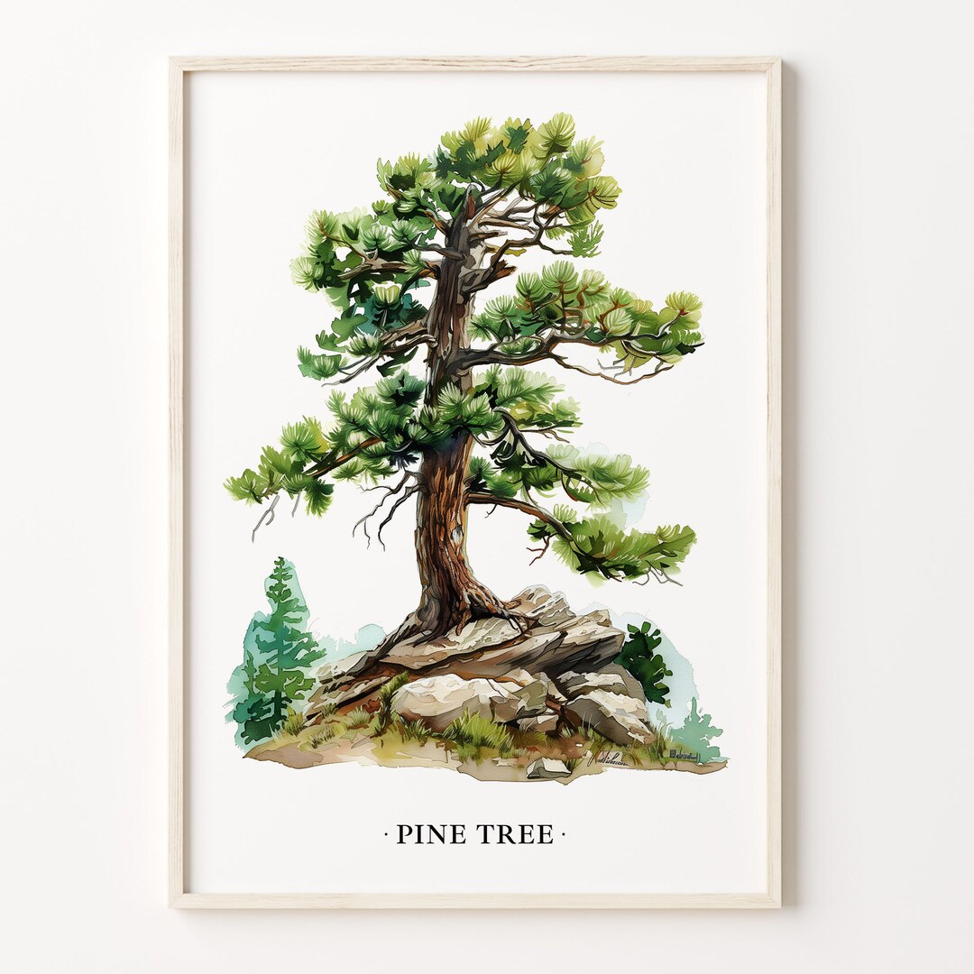 Pine Tree Art Print, Pine Tree Wall Art, Nature Poster, Forest Decor ...