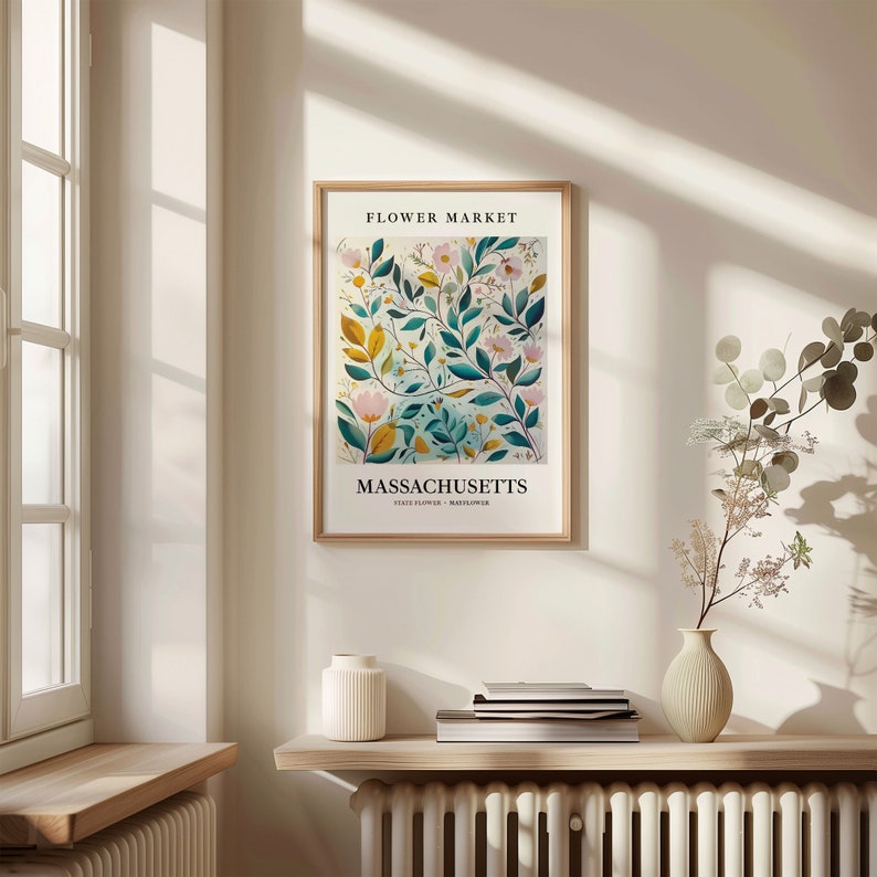 Mayflower Art Print: Massachusetts State Flower, 1960s Botanical - Etsy