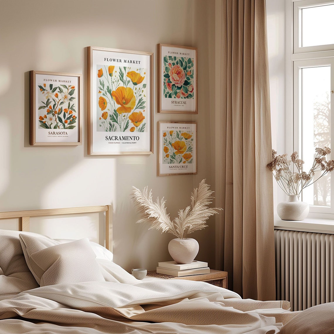 Sacramento Flower Market Art Print, California Poppy Wall Art ...